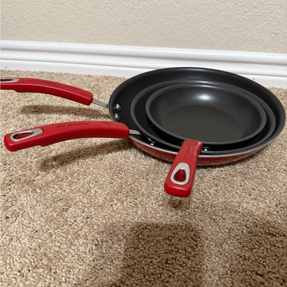 Rachael Ray | Kitchen | Rachel Ray Red Nonstick Frying Pan Set | Poshmark
